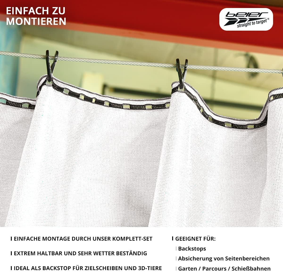 Backstop netting white - 2.40 Meter high | Archery Beier Online Shop ...