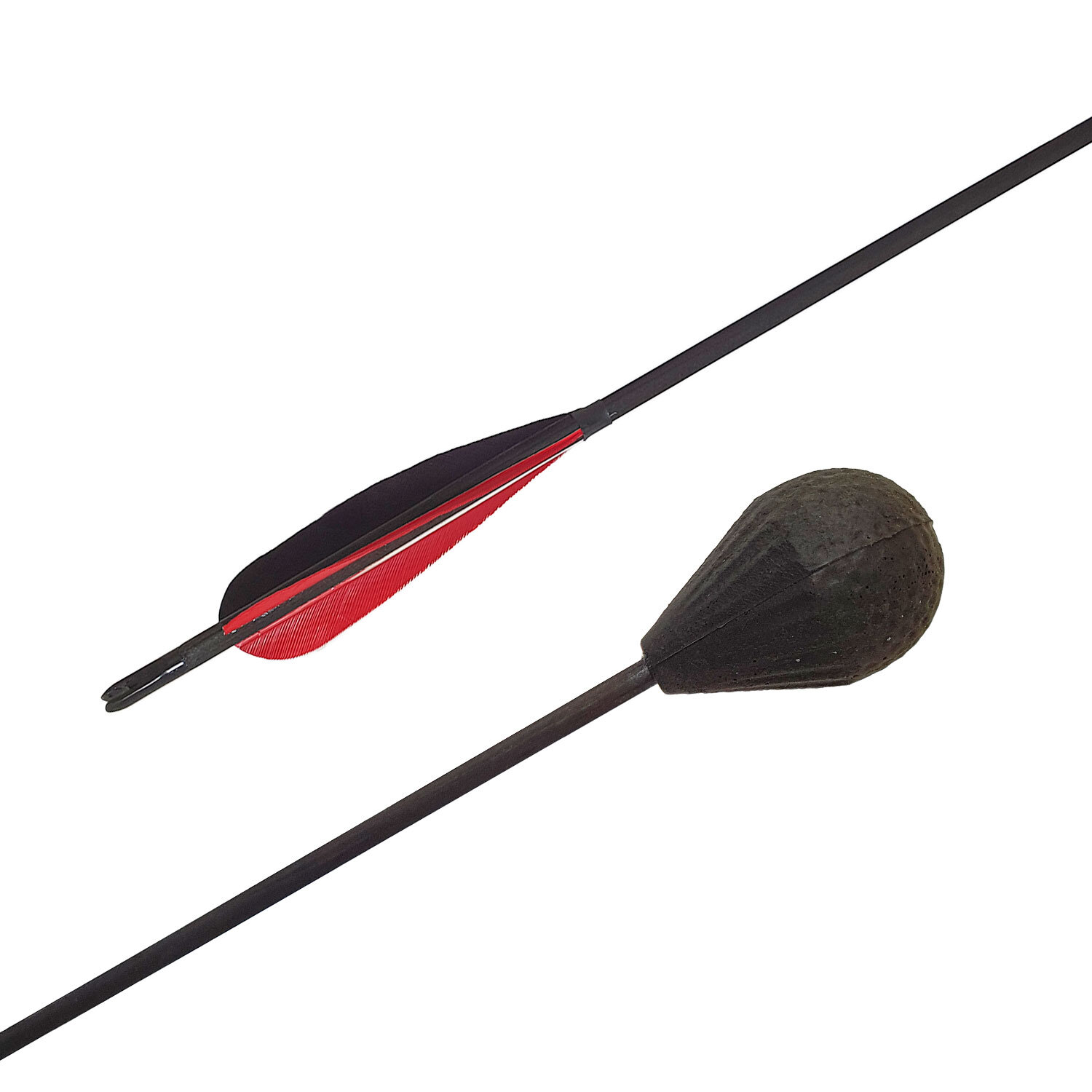 LARP - Arrow Night Flame, 3 x unicoloured feathers | Archery Beier On ...